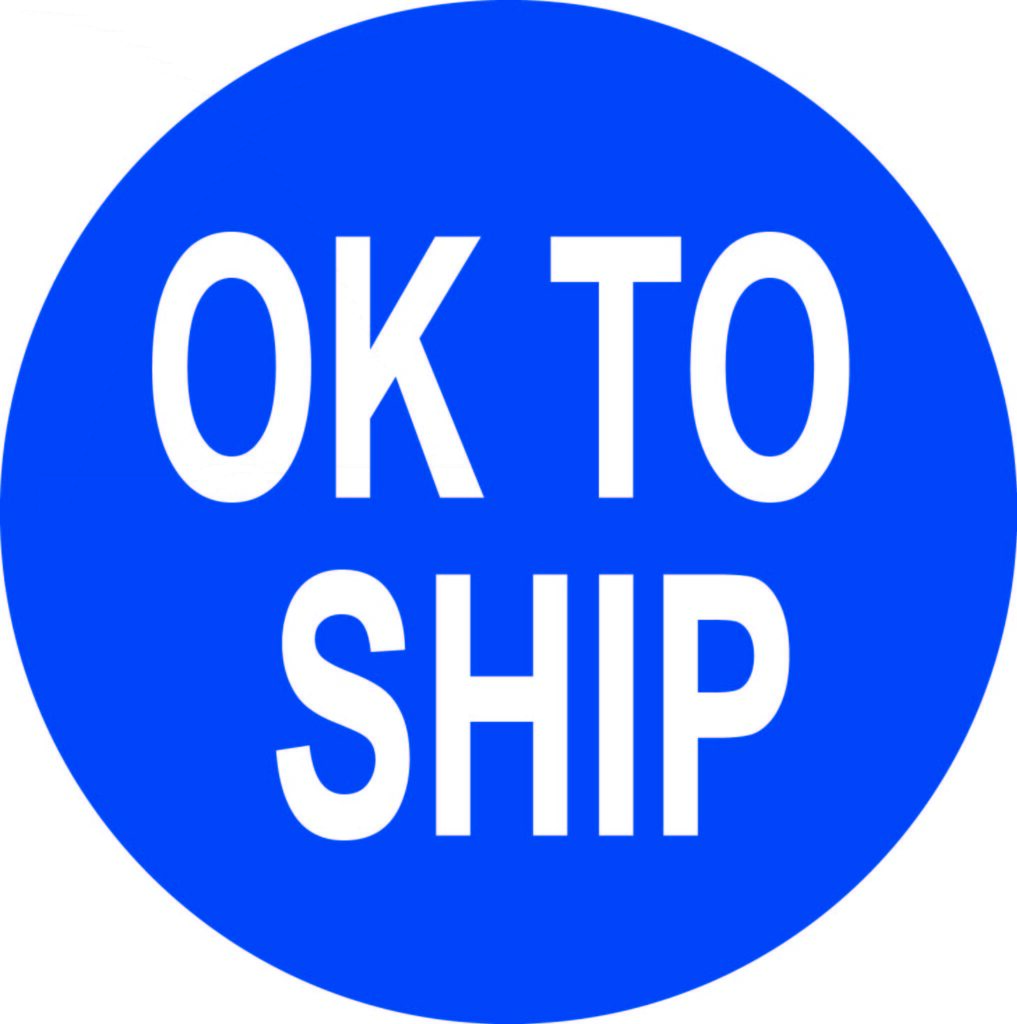 OK to Ship Labels Blue | Perfect for QA | Choose Shape and Size