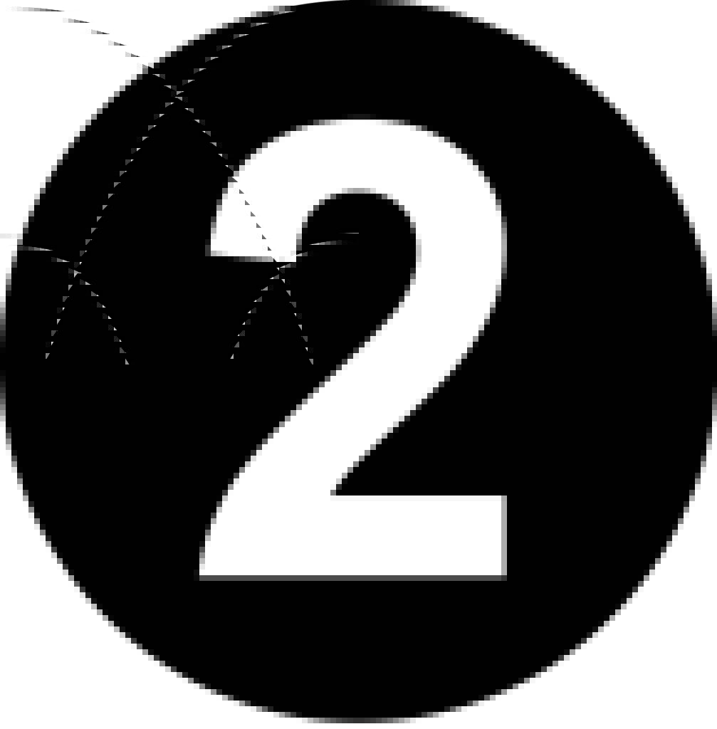 Number 2 Labels Bright Circles Bold Text Choose Size
